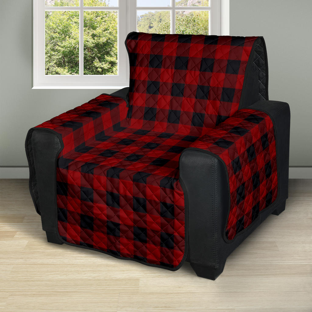 Red and Black Buffalo Plaid 28" Recliner Cover Protector Farmhouse Cou ...